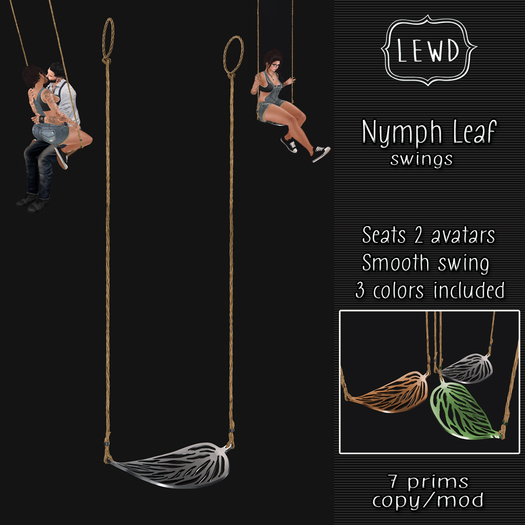 Second Life Marketplace Lewd Nymph Leaf Garden Swing