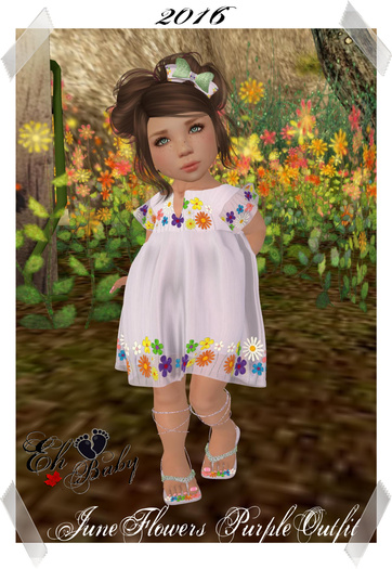 Second Life Marketplace - EH Baby ~ June Flowers Purple Outfit