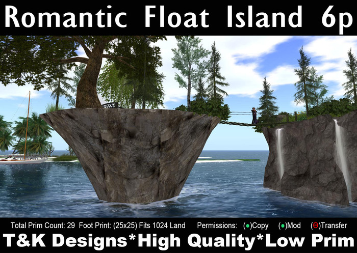 Second Life Marketplace - Island Float Romantic v6p Mesh (25x25)29PCM1599 T&K Designs