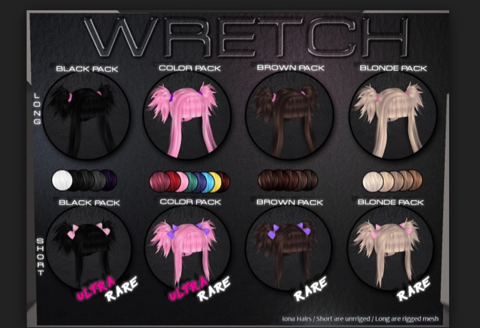 Second Life Marketplace - :: Wretch :: Iona Hairs Long Brown COMMON