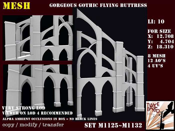 Second Life Marketplace - "TB" Gorgeous gothic Flying buttress M1125 ...