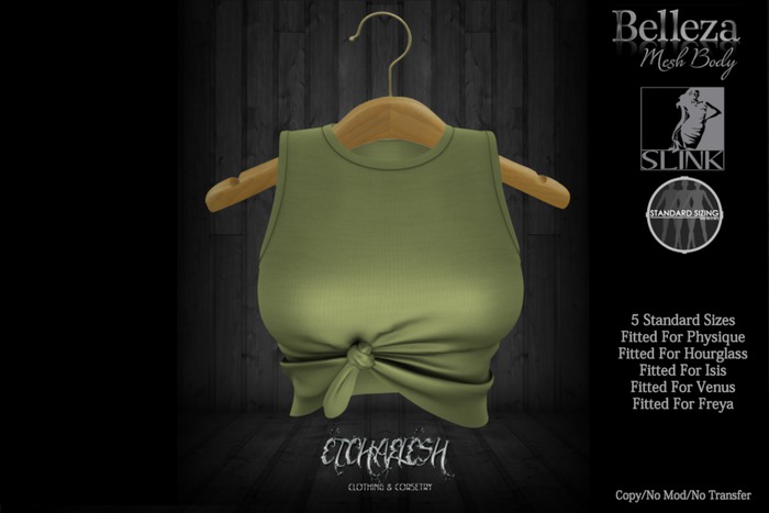 Second Life Marketplace - DEMO [Etchaflesh] Lime Knotted Tank