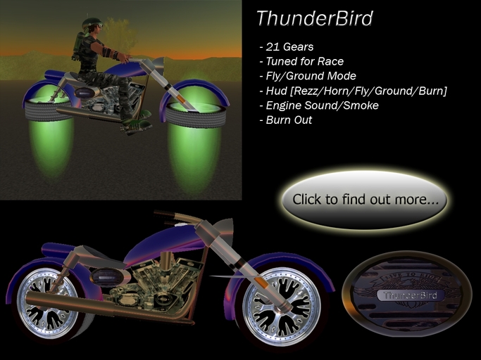 Second Life Marketplace - ThunderBird-Racer grade Bike - Motocycle - Fast Bike