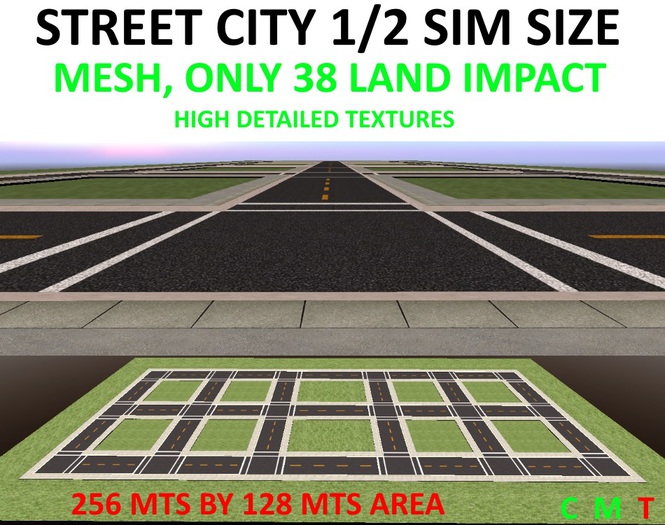 Second Life Marketplace - City Street 1/2 SIM REZZER