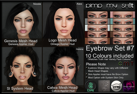 Second Life Marketplace - PMS - Eyebrows Set #7