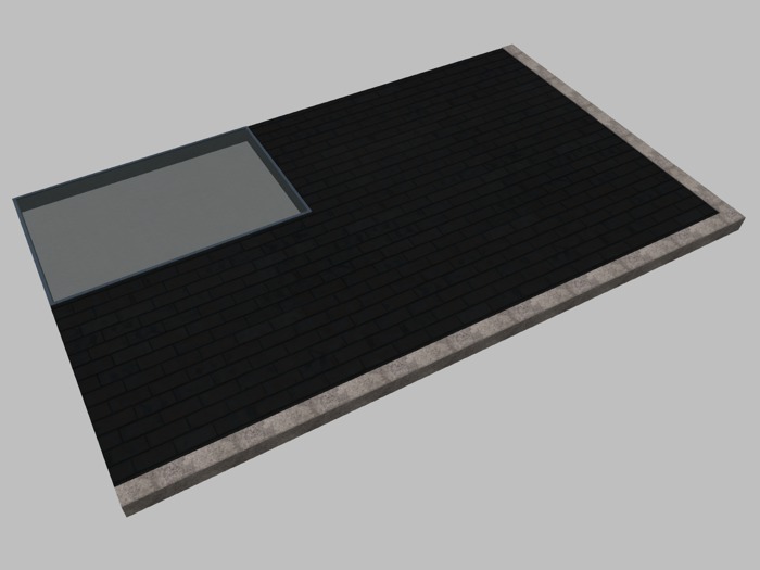Second Life Marketplace - 1 LI Flat Roof with skylight - OPQ Roof F05B ...
