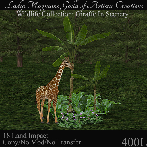 Second Life Marketplace - LadyMs Wildlife Collection: Giraffe In Scenery