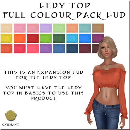 Second Life Marketplace - BM Hedy Top Expansion HUD Colour Pack