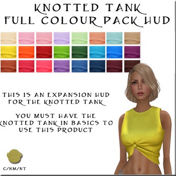 Second Life Marketplace - BM Knotted Tank Expansion HUD Colour Pack