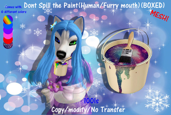 Second Life Marketplace - Dont Spill the Paint(Human/Furry mouth)(BOXED)