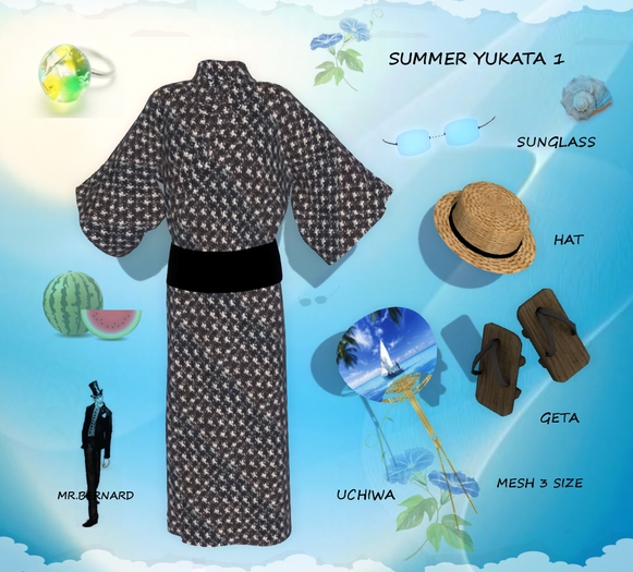 Second Life Marketplace - MEN'S YUKATA 1 SET BOX