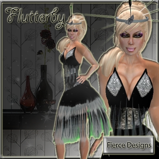 Second Life Marketplace - ::FIERCE DESIGNS::Flutterby silver 1920's flapper retro vintage flexi ...
