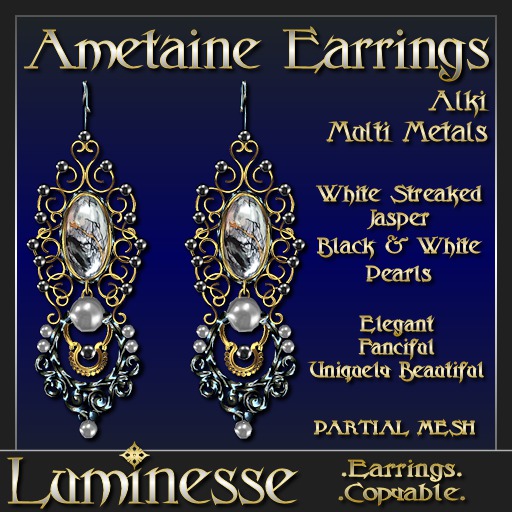 Second Life Marketplace - * * OUTLET PRICE * * AMETAINE Alki Earrings ...
