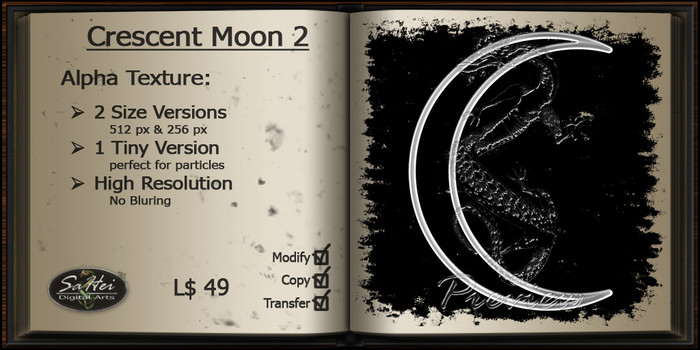 Second Life Marketplace - :::: SaHei :::: Crescent Moon 2 Alpha Texture ...