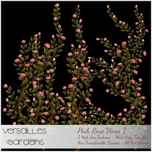 Second Life Marketplace - DEMO Versailles Gardens Pink Rose Vines I DEMO