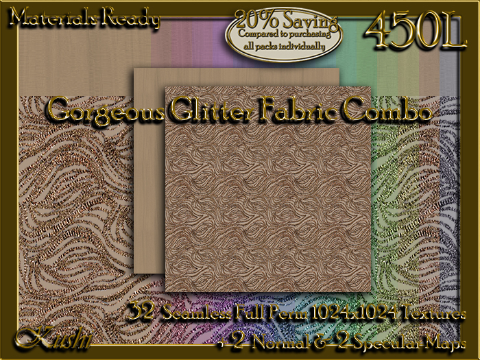 Second Life Marketplace - Gorgeous Glitter COMBO Fabric Seamless Textures