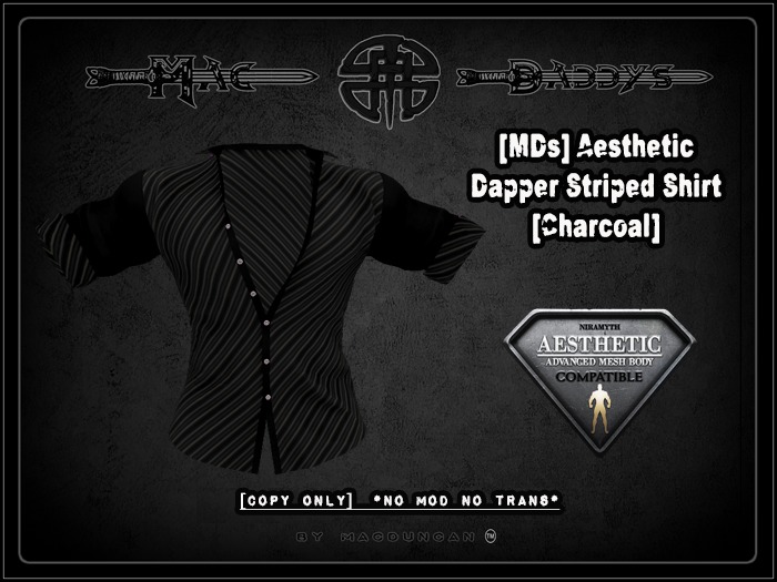 Second Life Marketplace - [MDs] Aesthetic Dapper Striped Shirt ...