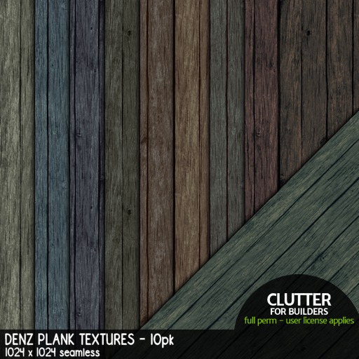 Second Life Marketplace - Clutter - Denz Plank Textures - 10PK