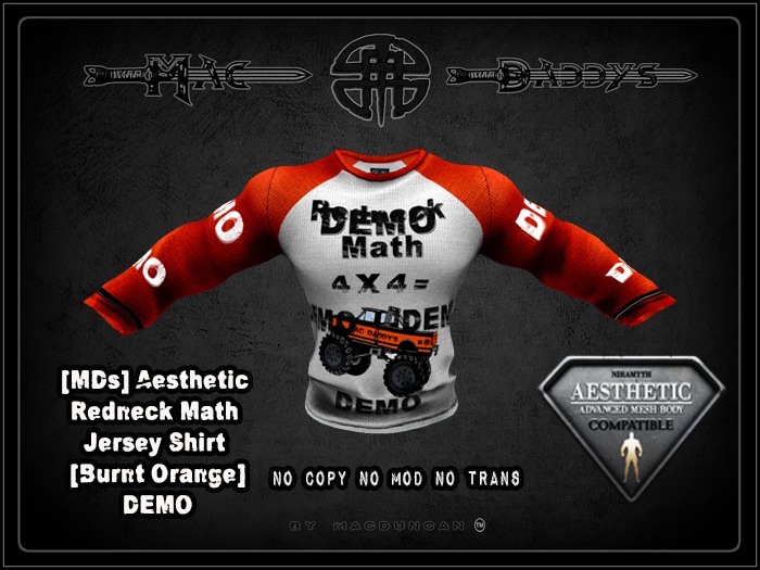 Second Life Marketplace - [MDs] Aesthetic Redneck Math Jersey Shirt ...