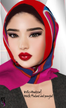 Second Life Marketplace - TuTy's Kelly Headscarf with ponytail - Black ...
