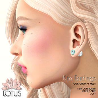 Second Life Marketplace - LOTUS. Kiss Earrings - Gold