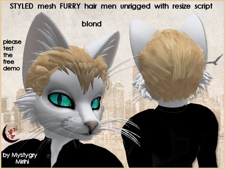Second Life Marketplace - DEMO 4 colors Styled mesh unrigged hair furry ...