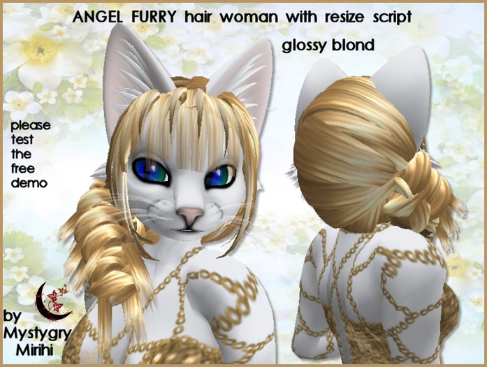 Second Life Marketplace - Angel glossy blond furry woman hair with ...