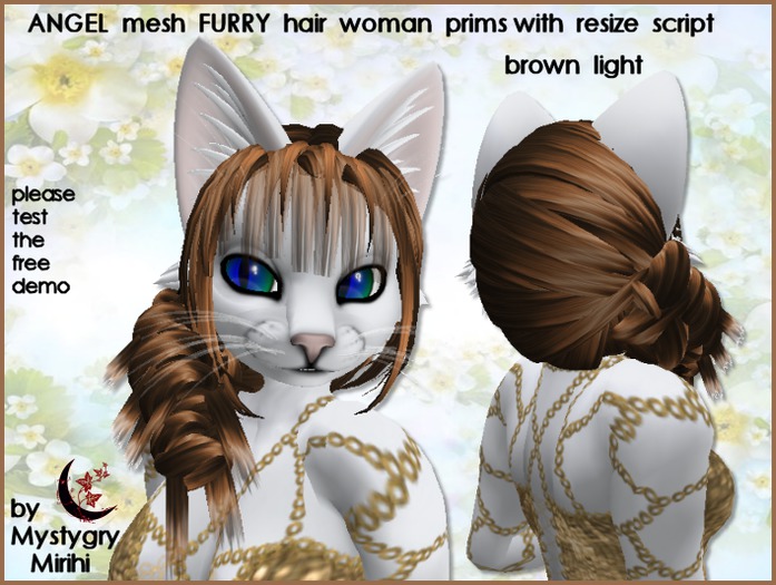 Second Life Marketplace - Angel brown light furry woman hair with ...