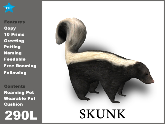 Second Life Marketplace - [TomatoPark] Skunk Mesh 3.31 ( roaming ...