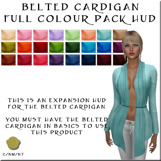 Second Life Marketplace - BM Belted Cardigan Expansion HUD Colour Pack