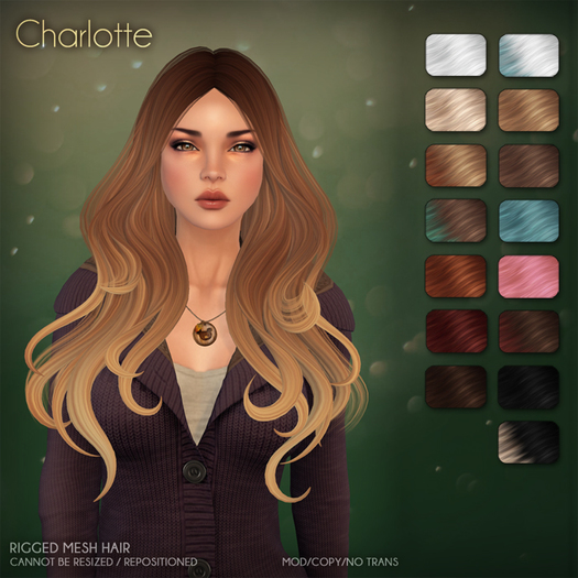 Second Life Marketplace - /Wasabi Pills/ Charlotte Mesh Hair - Basics