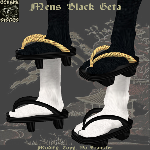 Second Life Marketplace - 'ON Mens Black Japanese Geta