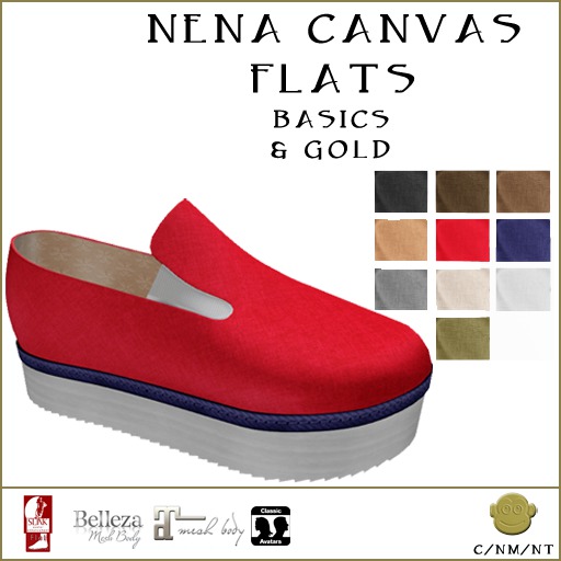 Second Life Marketplace - BM Nena Canvas Flats Basics