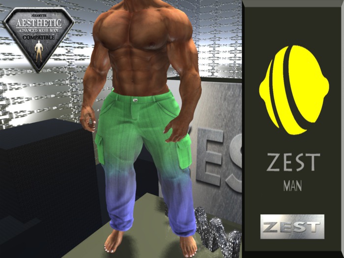 Second Life Marketplace - ZEST MAN AESTHETIC LAGOON OMBRE CARGO boxedD