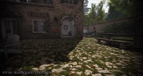 Second Life Marketplace - Vita's Ground Texture - Mossy Tile Rocks ...