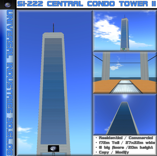Second Life Marketplace - SI-222 CENTRAL CONDO TOWER II SKYSCRAPER ...