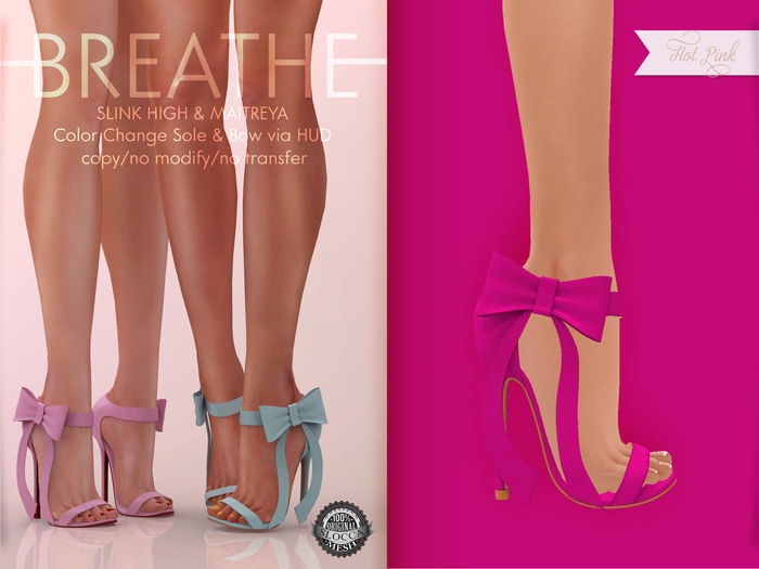 Second Life Marketplace - [BREATHE]-Evelyn Heels-Hot Pink-(for Slink ...