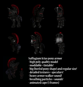 Second Life Marketplace - [DRK] Suffugium Ictus pony armor mk2