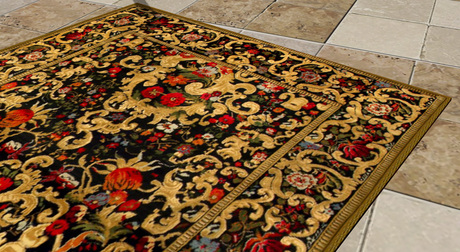 Second Life Marketplace - Russian Floral Tapestry Rug -- Vintage