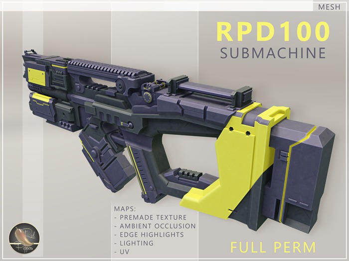 Second Life Marketplace - RPD100 Submachine Gun - Full Perm Weapon