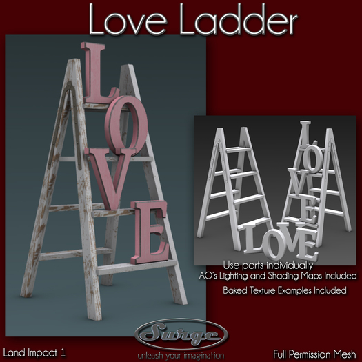Second Life Marketplace - Love Ladder - Full Permission Mesh - Low Impaoct
