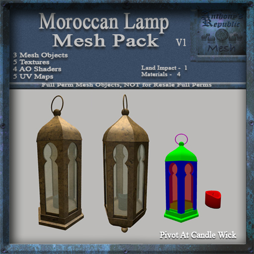 Second Life Marketplace - Moroccan Lamp V1 Mesh Kit Full Perms, Hanging ...
