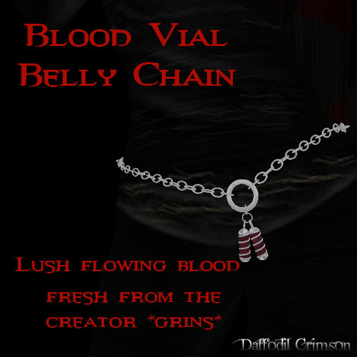 Second Life Marketplace - !!DDD!! Blood Vial Belly Chain
