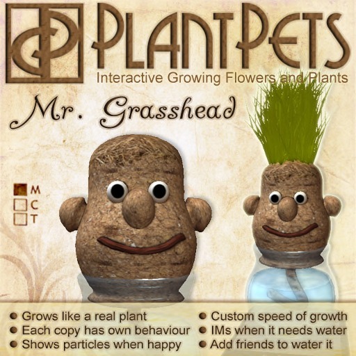 Second Life Marketplace - PlantPet Seed [Mr. Grasshead] RARE