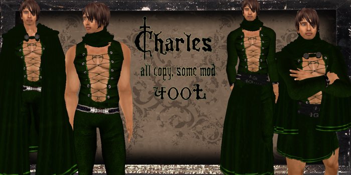 Second Life Marketplace - Lord Charles in Green Gorean or Medieval Mens ...
