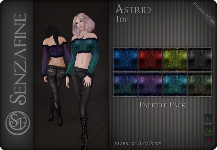 Second Life Marketplace - .:SF:. "Astrid" Cropped Peasant Top - Palette ...
