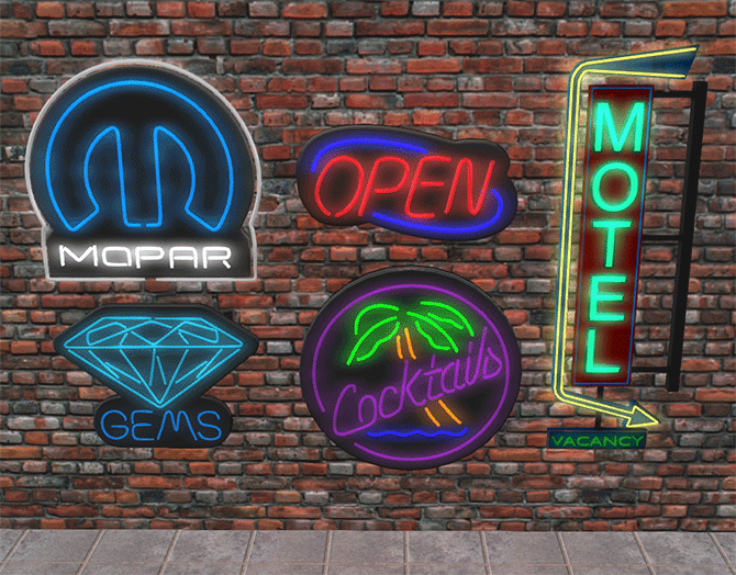 Second Life Marketplace - Riders Tubular Neon Sign - Motel with Menu ...