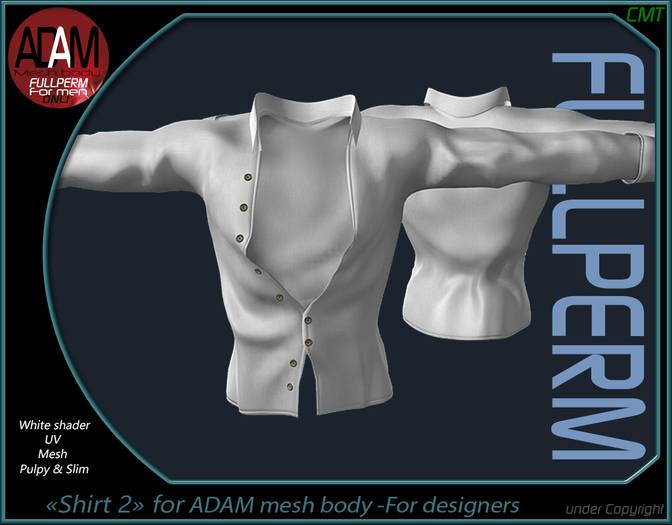 Second Life Marketplace - *!*Adam- shirt 2 fullperm