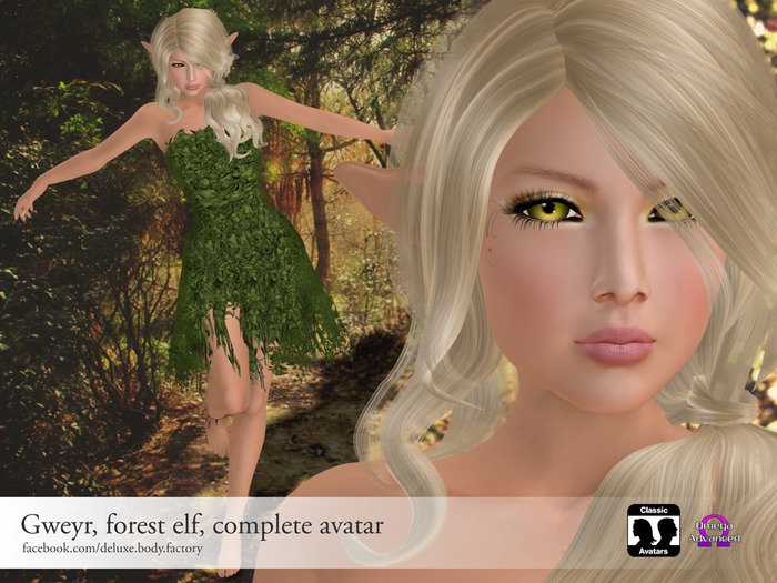 Second Life Marketplace - Complete avatar, forest elf Gweyr, skin ...