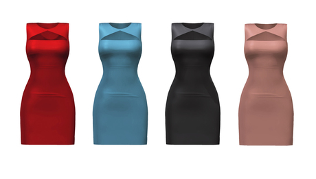 Second Life Marketplace - GV Full Perm Sleeveless Pencil Dress Chest ...